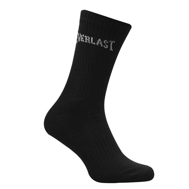 Everlast 3 Pack Crew Socks - Black - The Brand Store